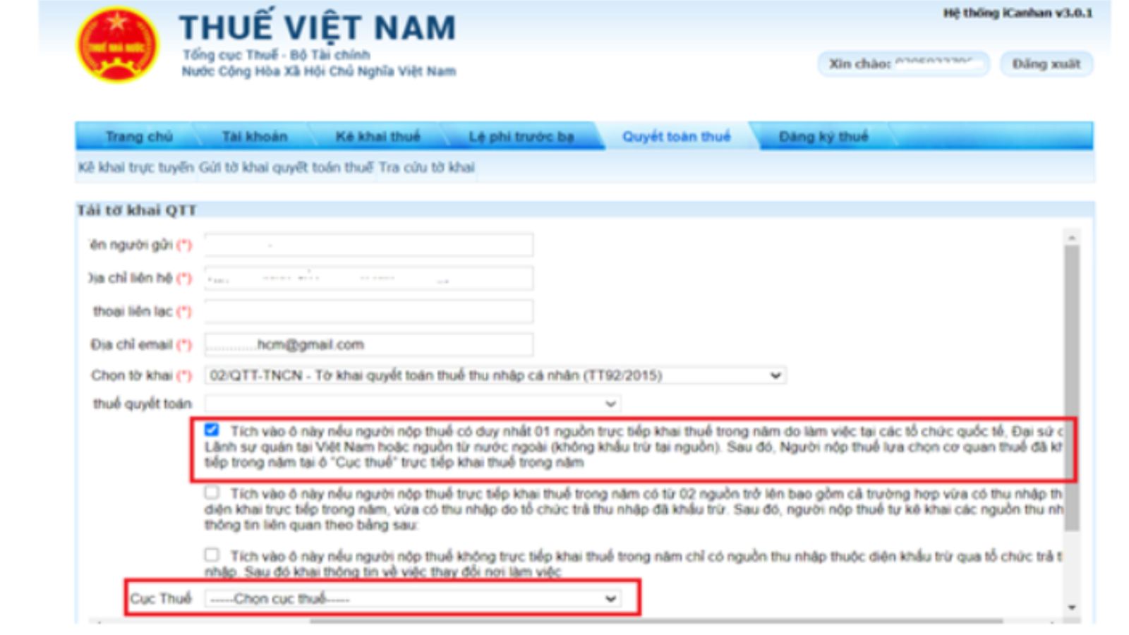 Hướng dẫn tự quyết toán thuế TNCN 2024 online